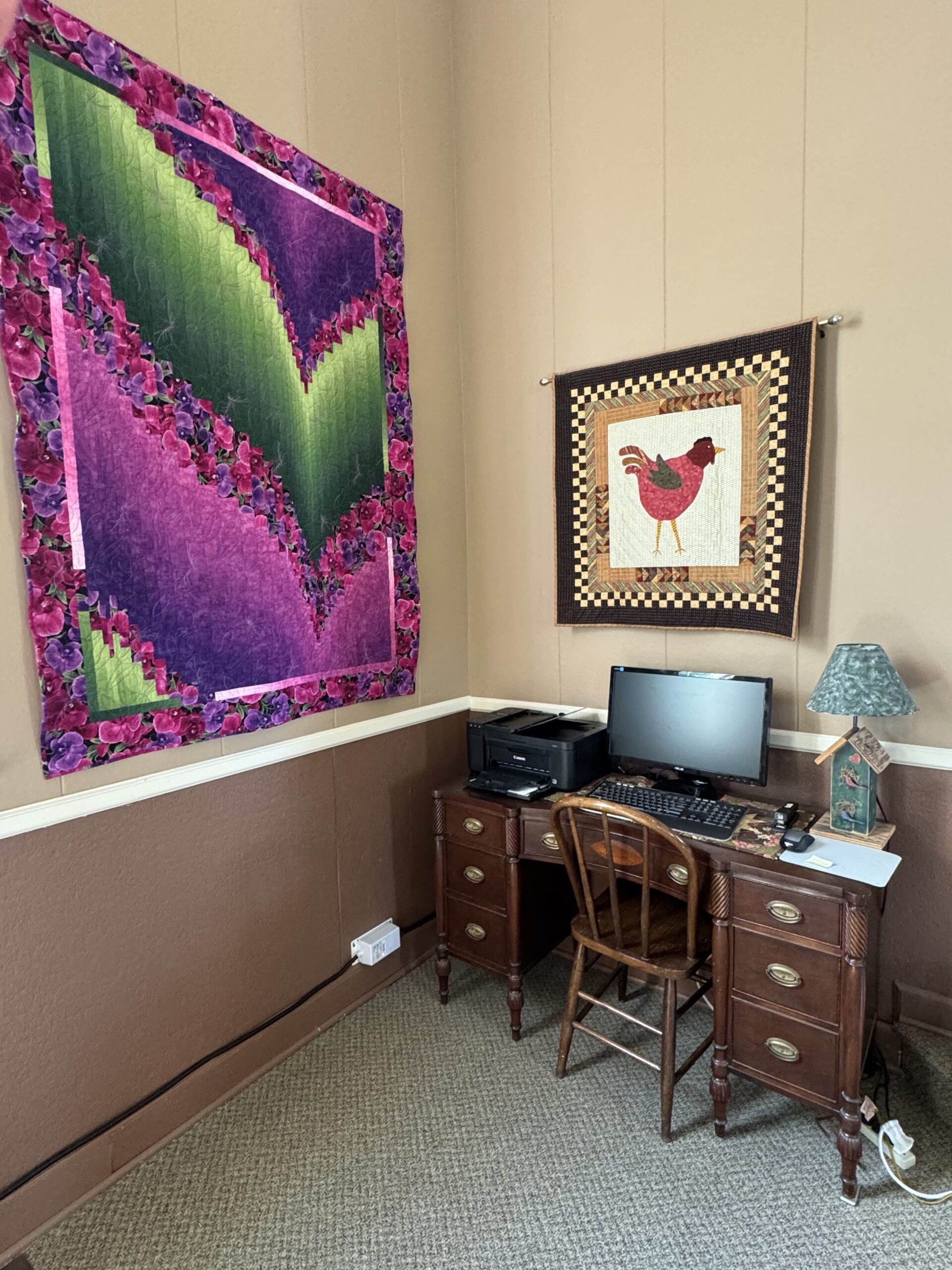 Work Area for Quilting and Project Layout at Red Hen House